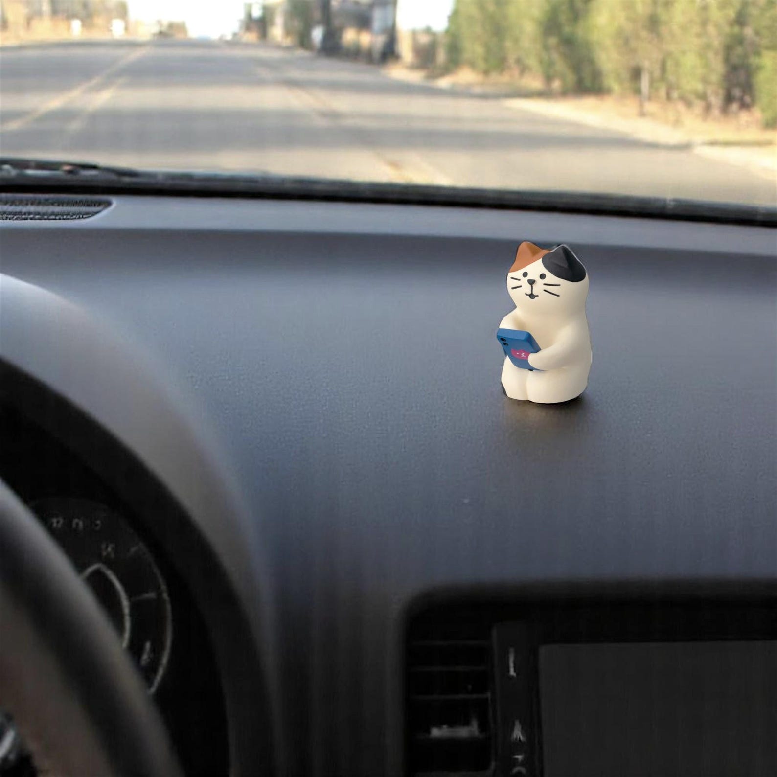 Very Cute Cat Figurine Car Dashboard Decor - Mini Cat Ornament, Cute ...