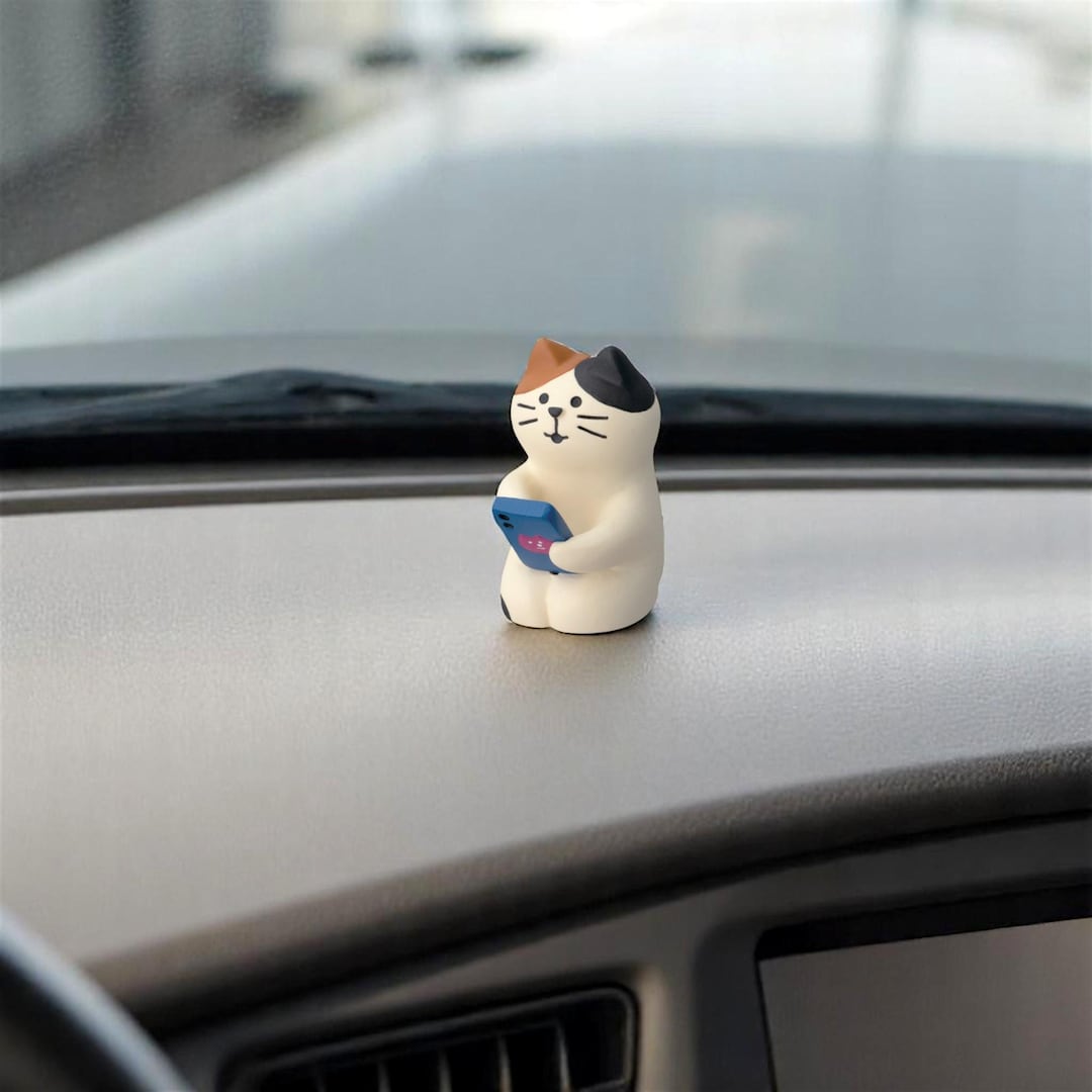 Very Cute Cat Figurine Car Dashboard Decor - Mini Cat Ornament, Cute ...