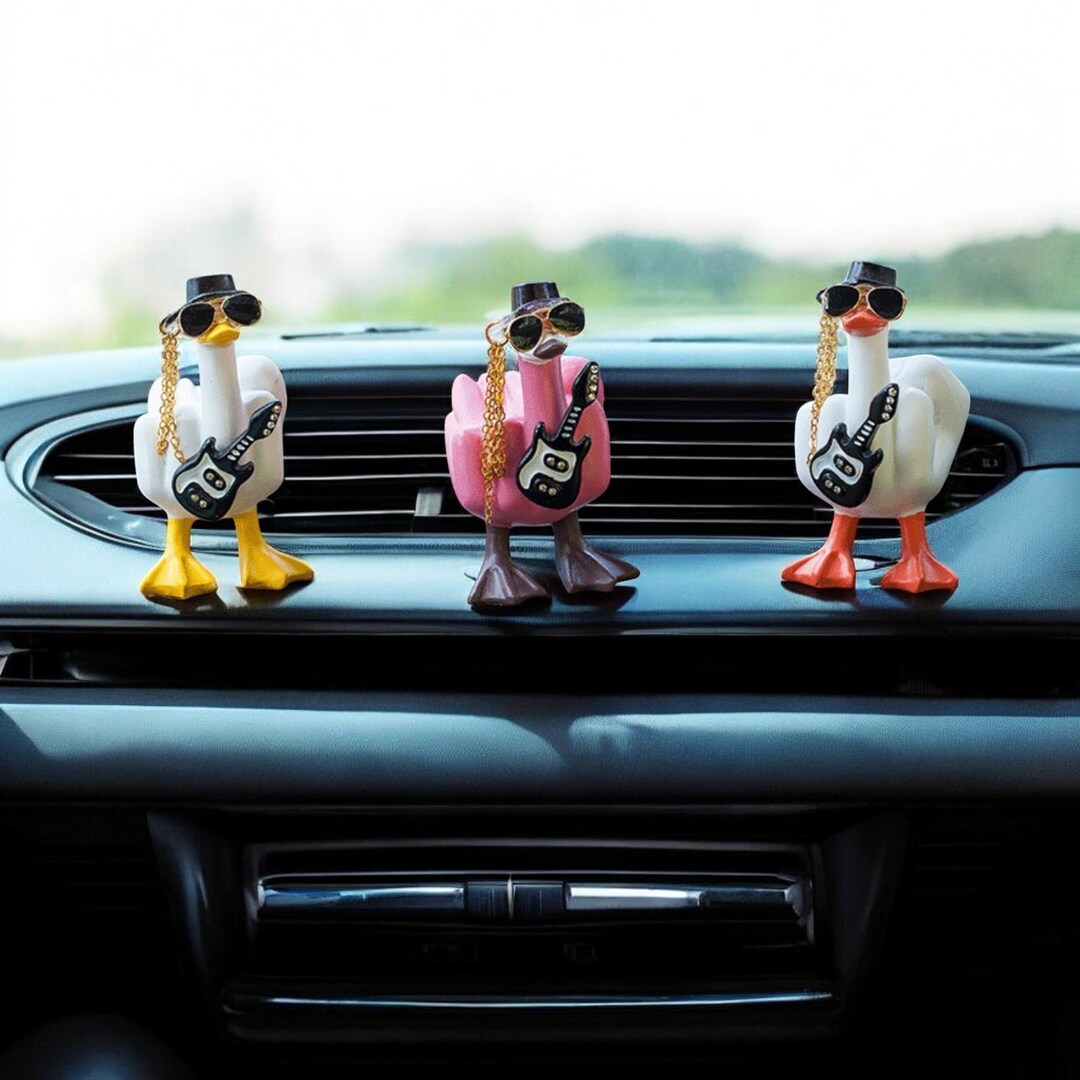 Mini Duck Figurine Car Dashboard Decor -car Mirror Dashboard Ornament ...