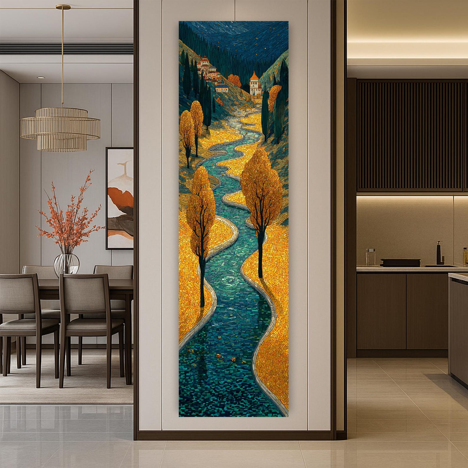 Gustav Klimt Landscape Narrow Wall Art : Klimt Modern Long Artwork - Etsy