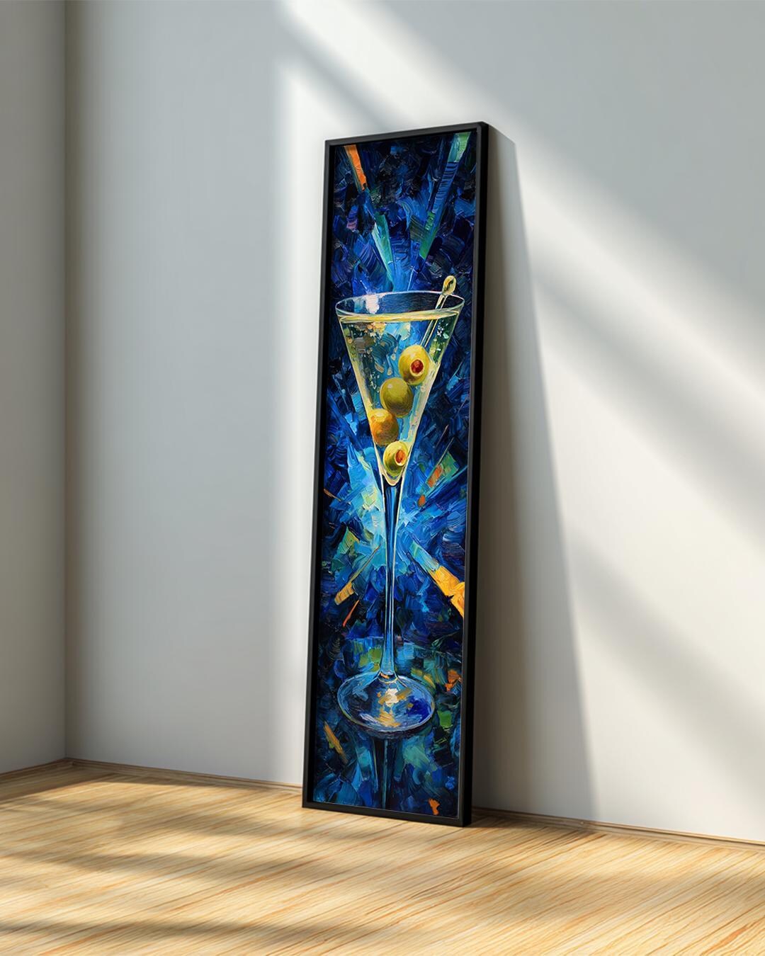 Cocktail Wall Art, Martini Glass Painting, Long Narrow Bar Decor - Etsy UK