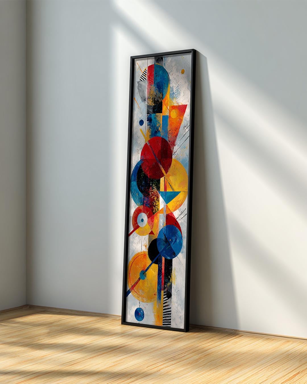 Mid Century Modern Long Narrow Wall Art : Abstract Geometric Vertical ...