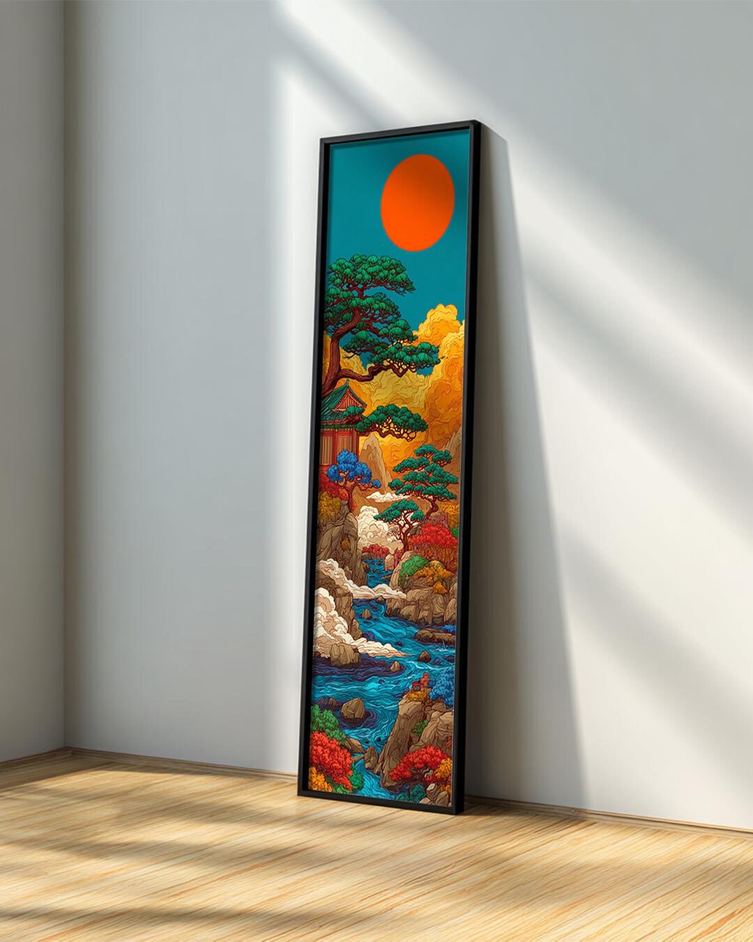 Japandi Landscape Wall Art : Long Narrow Japanese Print - Etsy UK