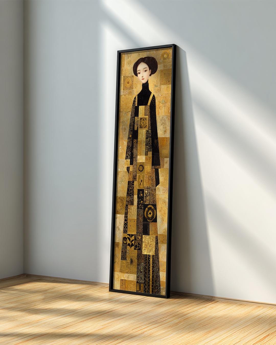 Klimt Tree of Life Long Narrow Wall Art : Golden Abstract Tree Framed ...