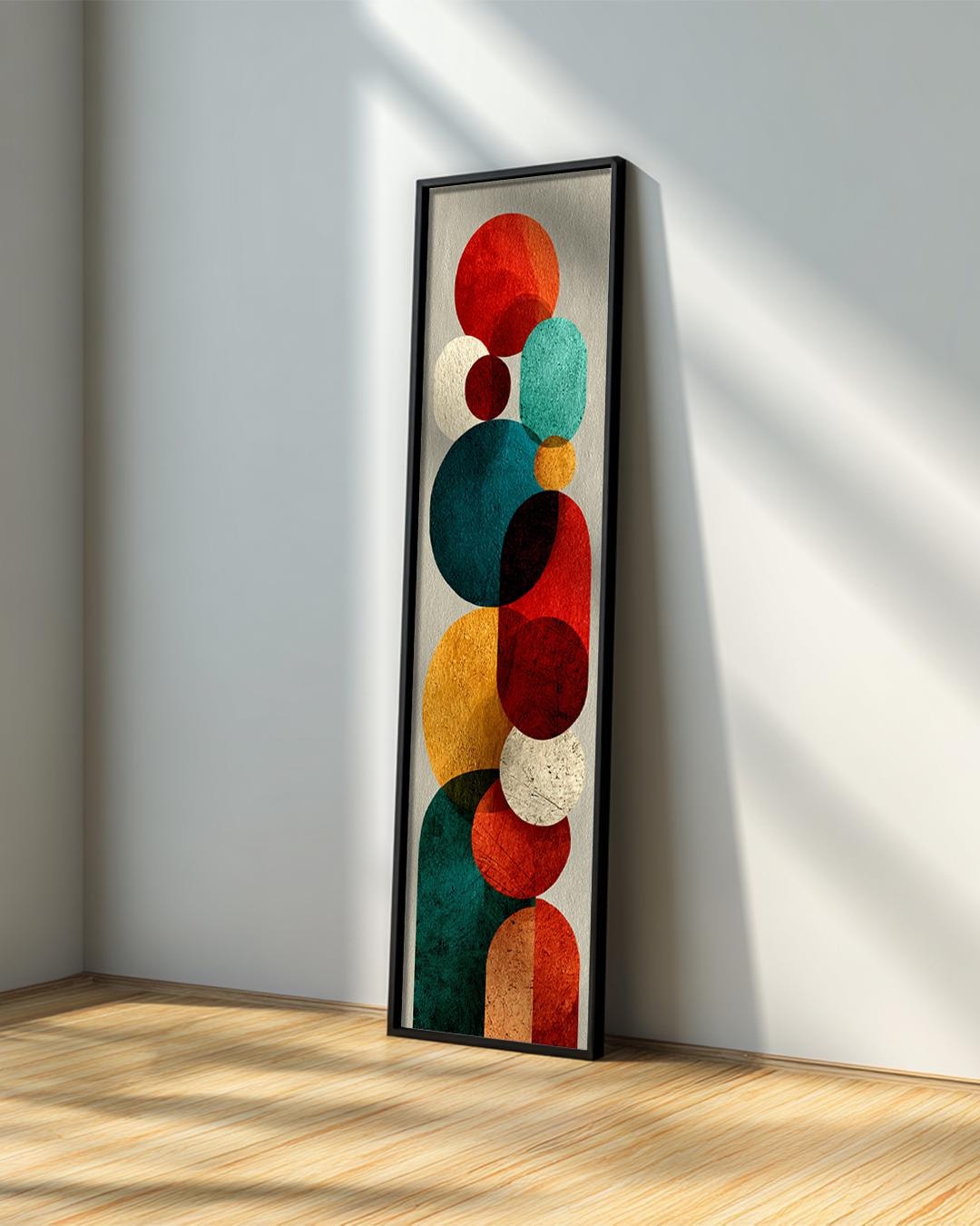 Bauhaus Geometric Framed Wall Art : Long Narrow Abstract Canvas, Mid ...