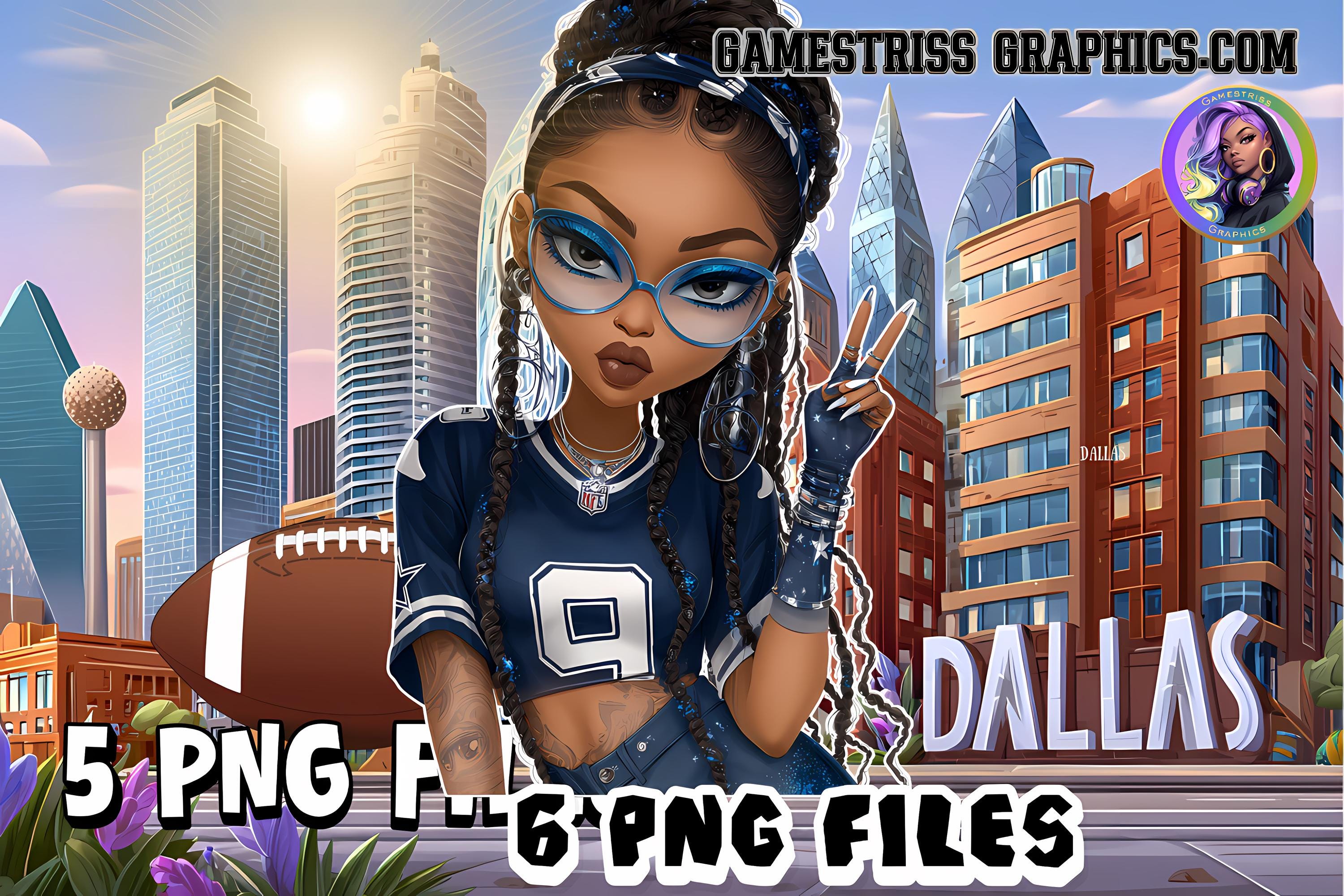 Cowboys Girl Digital Download | Dallas Girl Clipart: Black Woman, NFL ...
