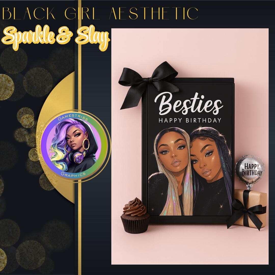 Black Girl Magic Art: Sparkle & Slay PNG Digital Art Bundle - Etsy