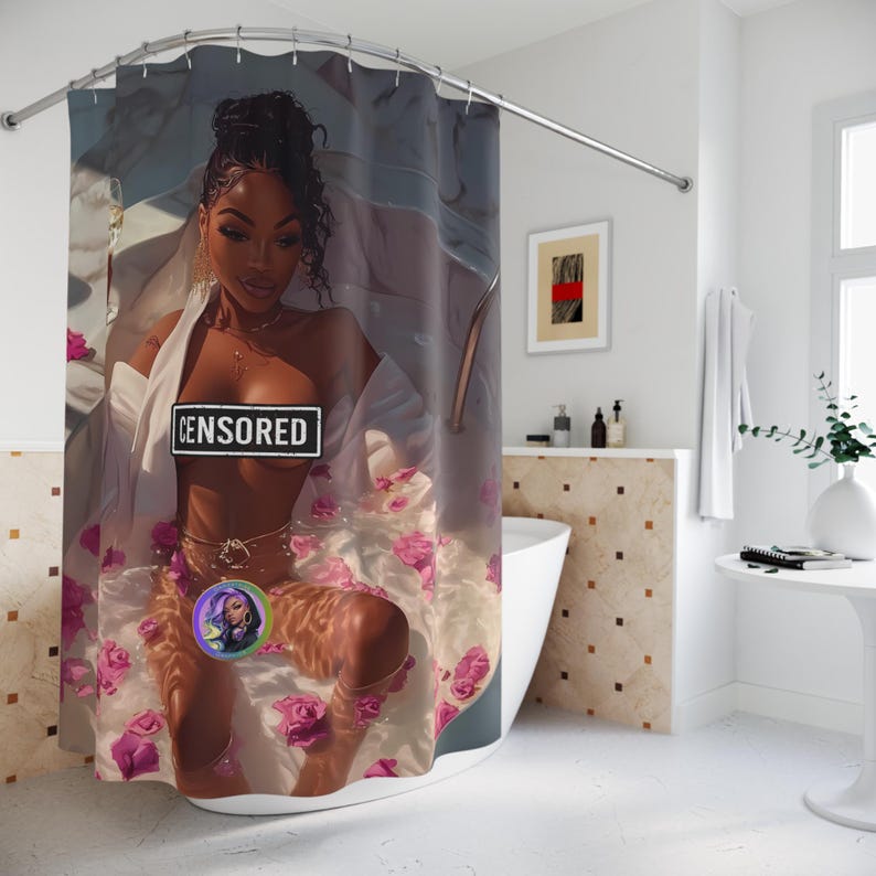 Boujee Boobs Collection | Wide Open – Sultry Black Girl Luxury Bath Art Print | Sensual Feminine ...
