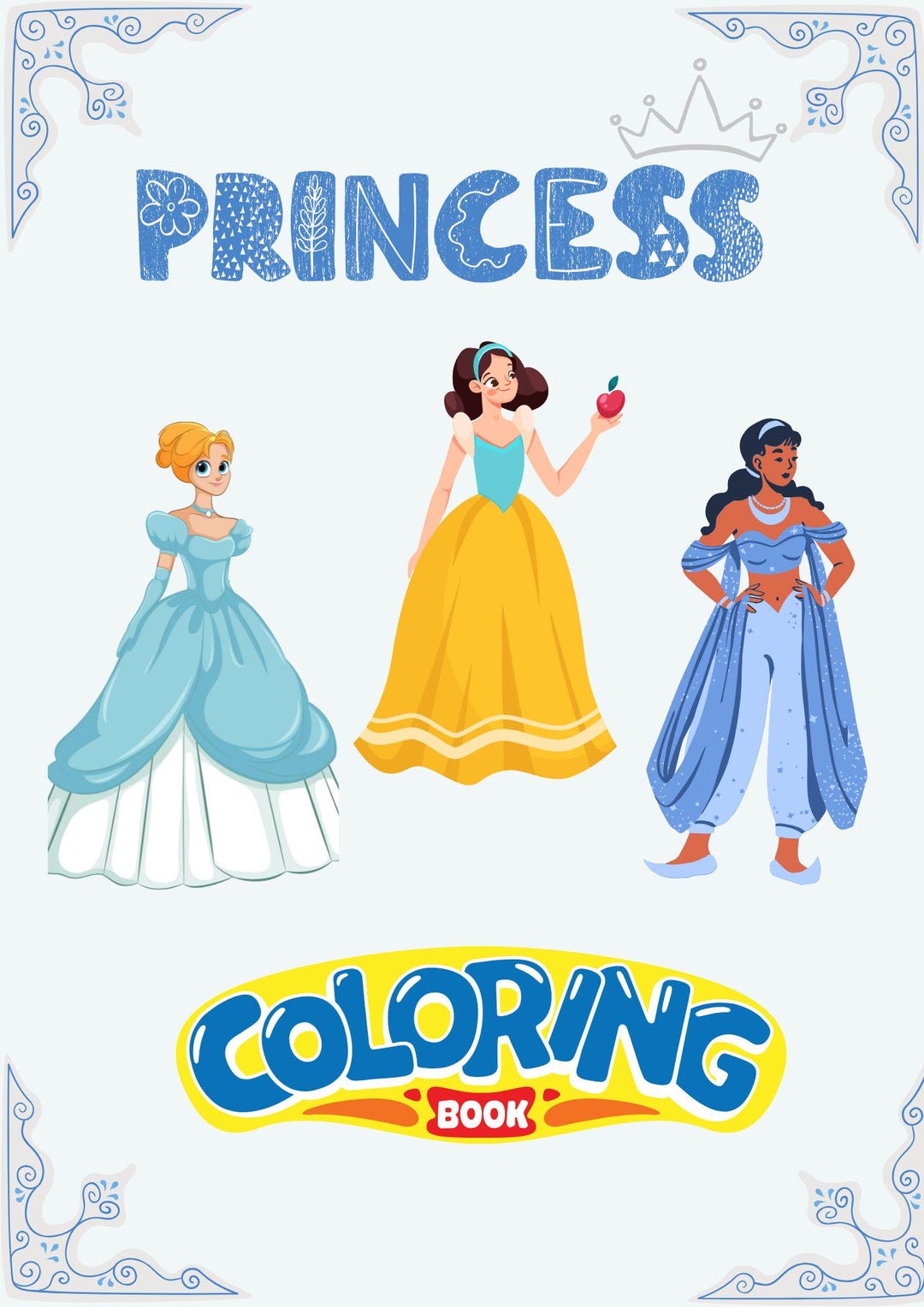25 Pages Magical Fairy Tale Princess Coloring Book – Printable ...