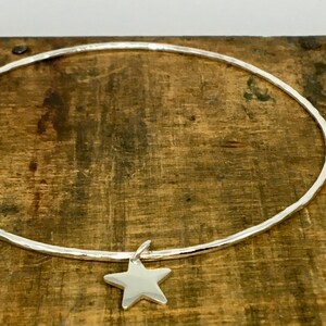 Sterling Silver Star & Moon Bangles - Etsy UK