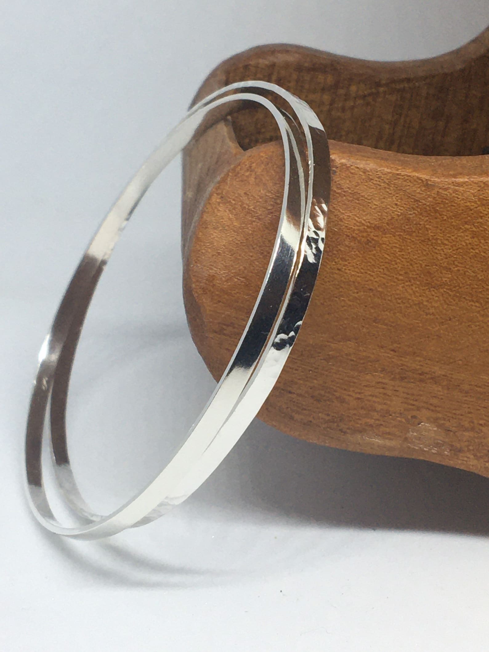 Solid Sterling Silver Handmade Bangle | Etsy UK