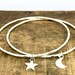 Sterling Silver Star & Moon Bangles - Etsy UK