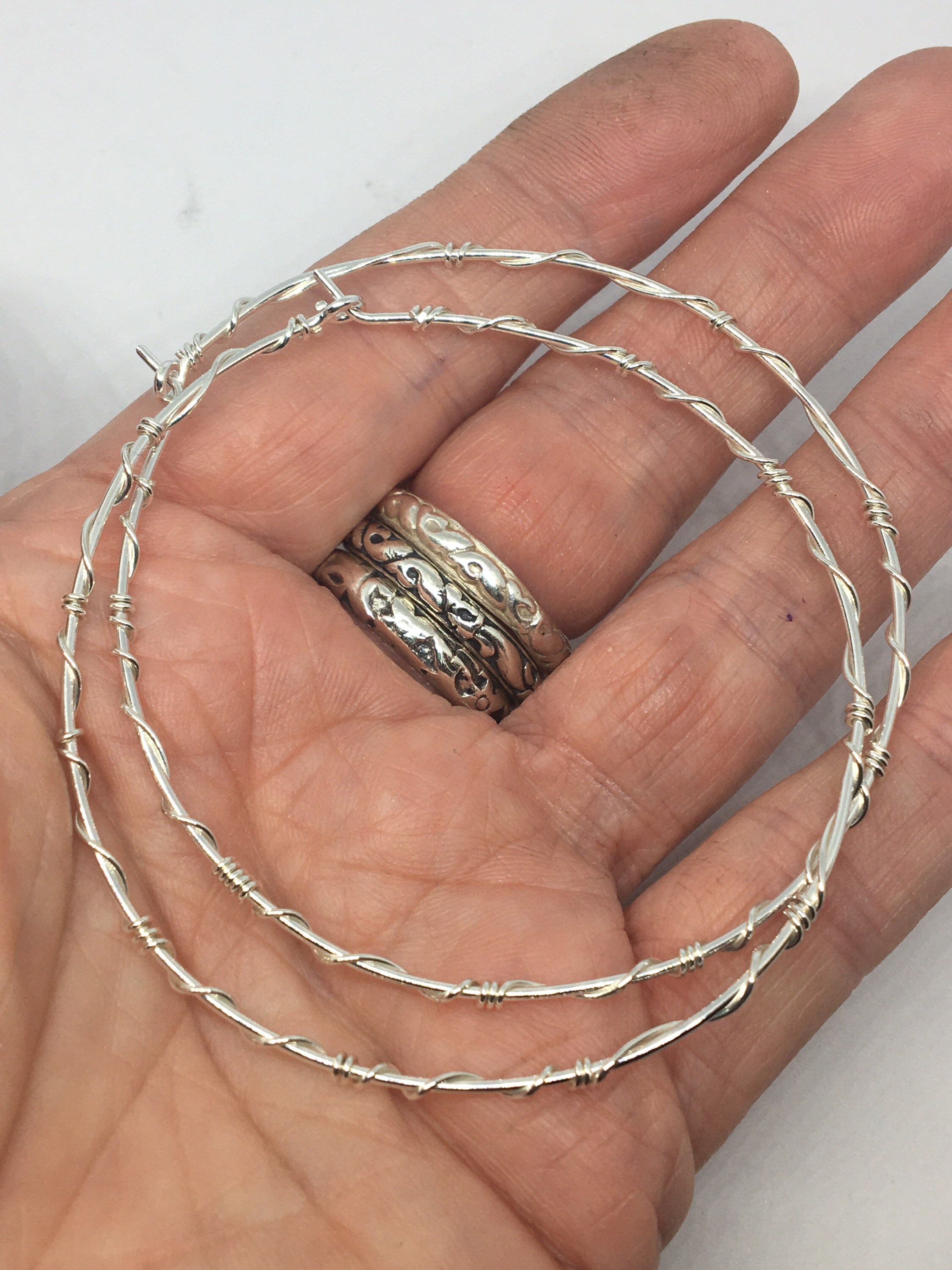 Entangled Sterling Silver Handmade Hoops 20mm 30mm 40mm 50mm & - Etsy UK