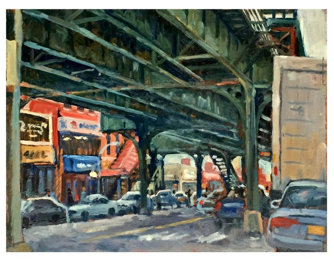 Bronx Cityscape Painting - From Broadway and 231 Street/bronx NYC ...