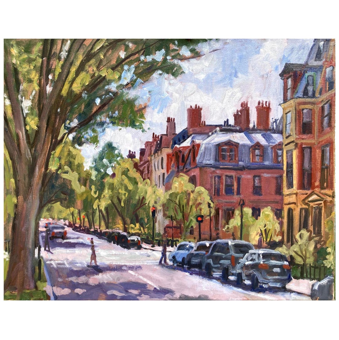 Boston Cityscape Painting - From Commonwealth Avenue/back Bay - 16x20 ...
