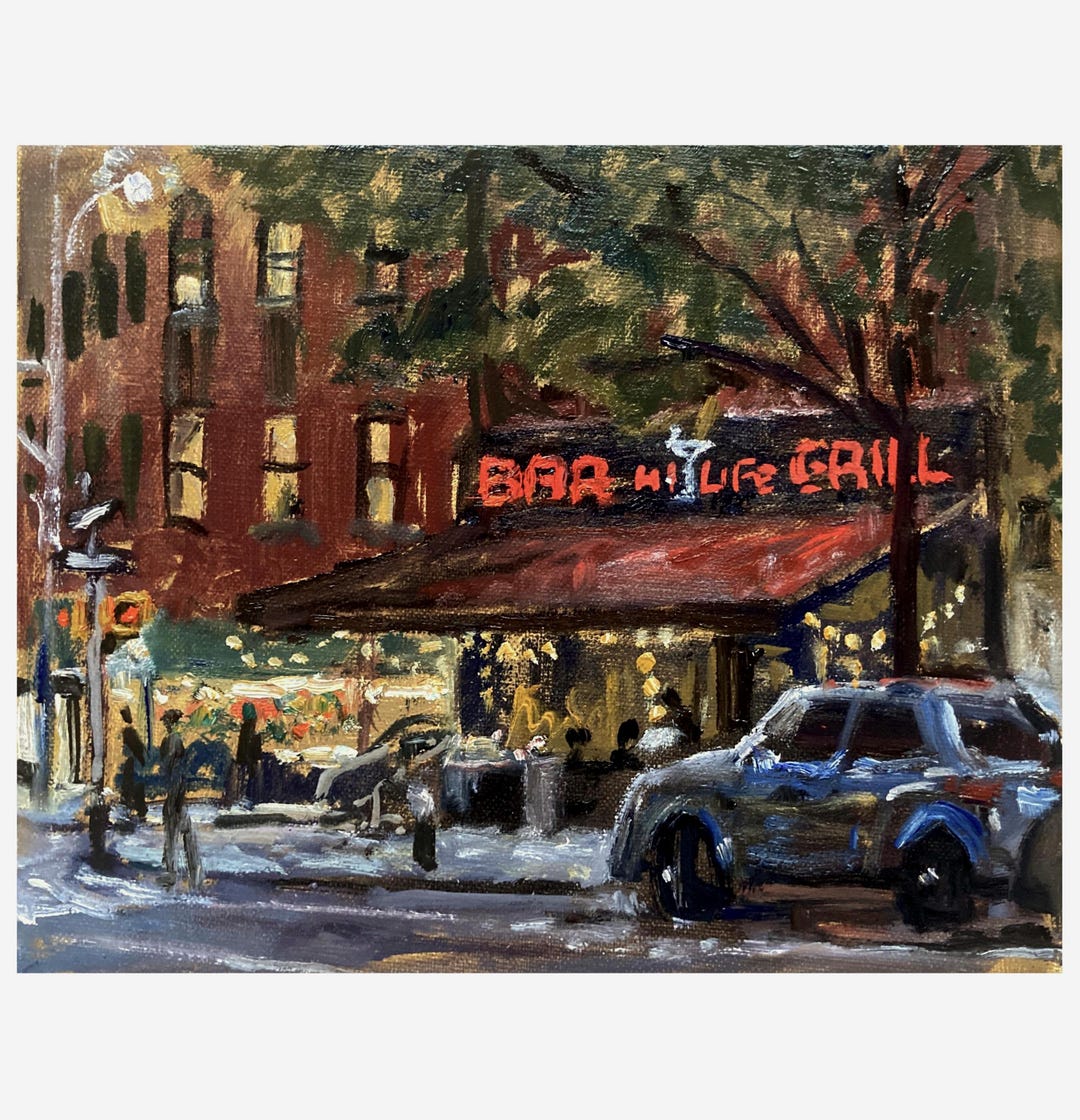NYC Nocturne Painting - Hi Life Bar & Grill - 8x10 Impressionist Night ...