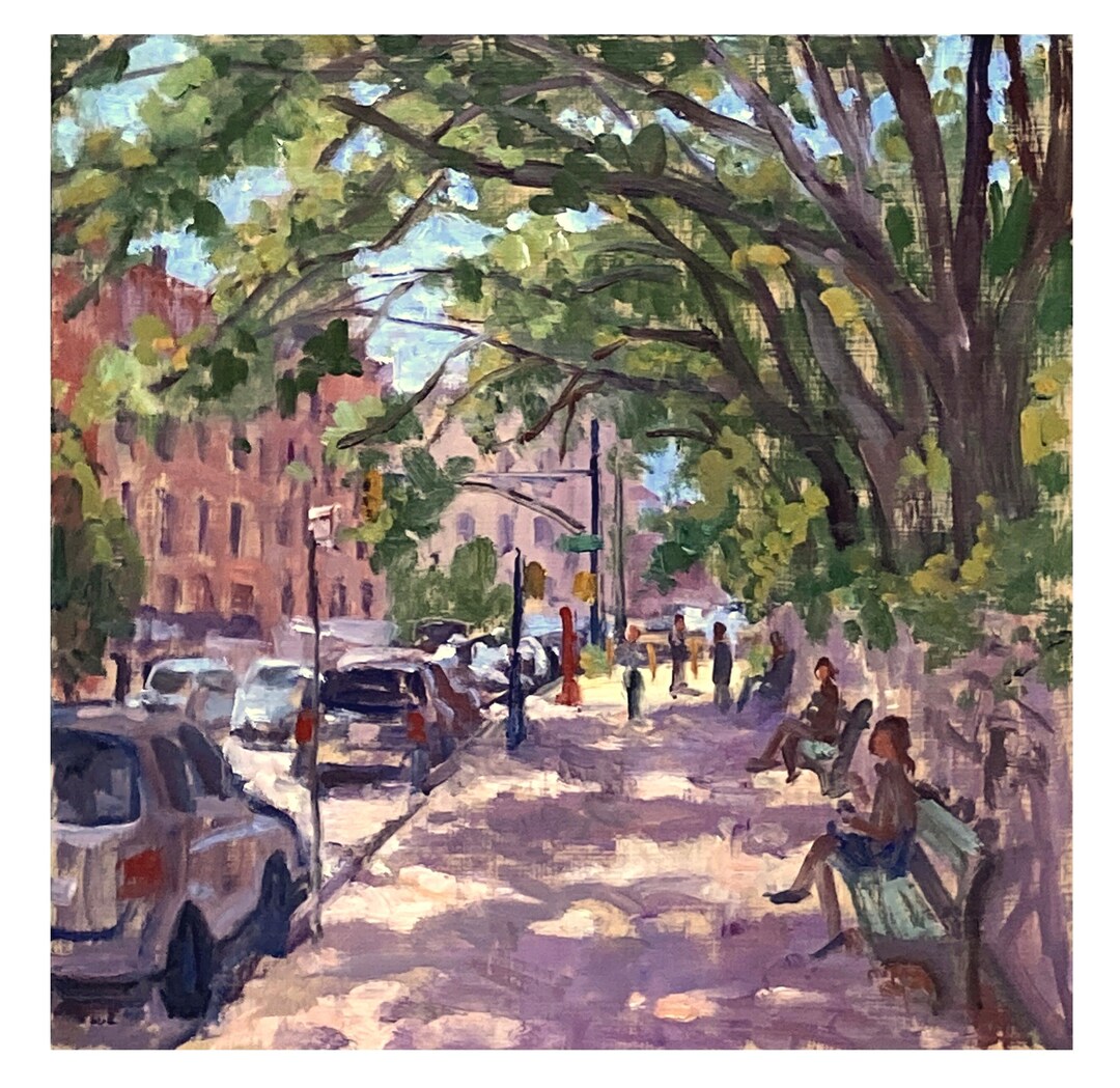 Down Broadway/inwood/nyc - New York Oil Painting - 10x10 Oil on Panel ...