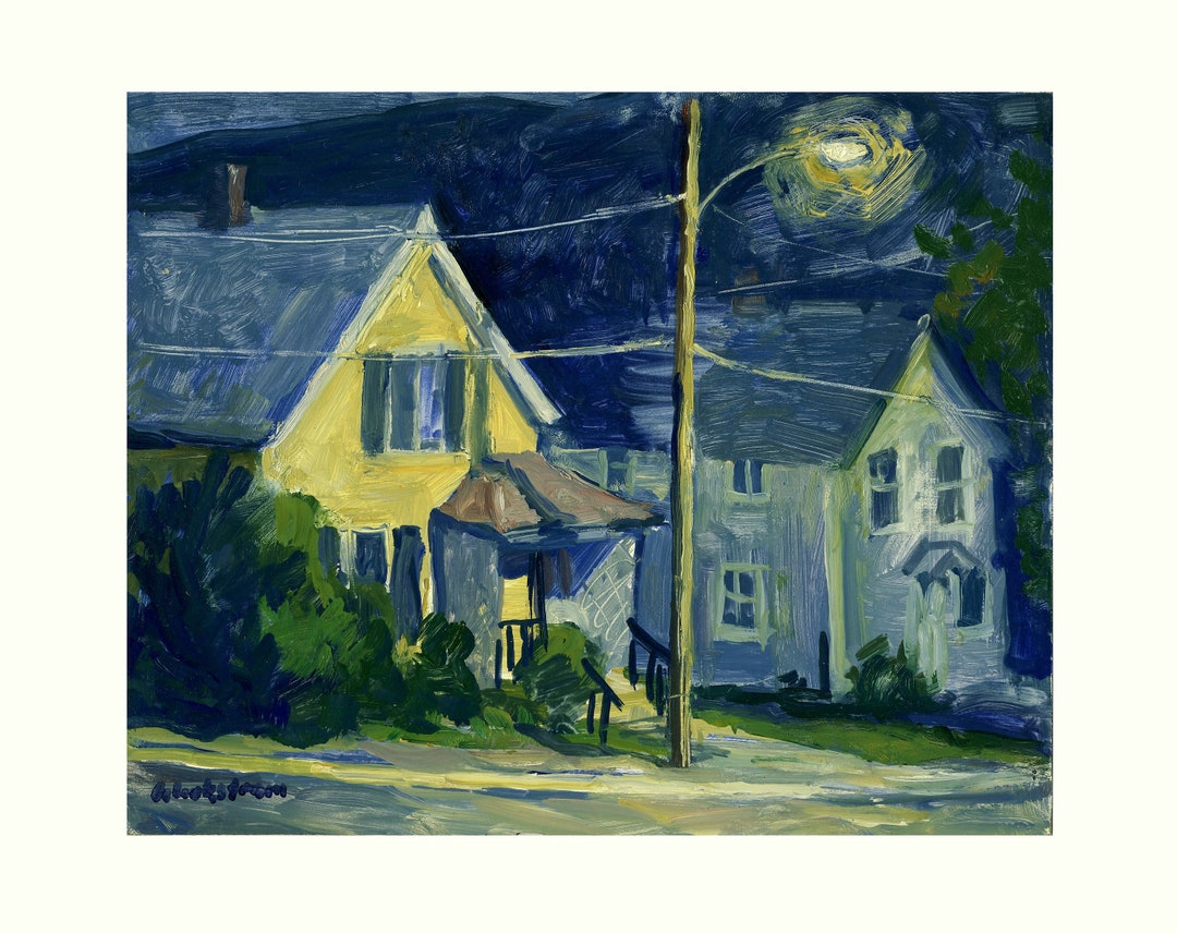 Night Scene Landscape Painting American Nocturne 8x10 Oil on Panel ...