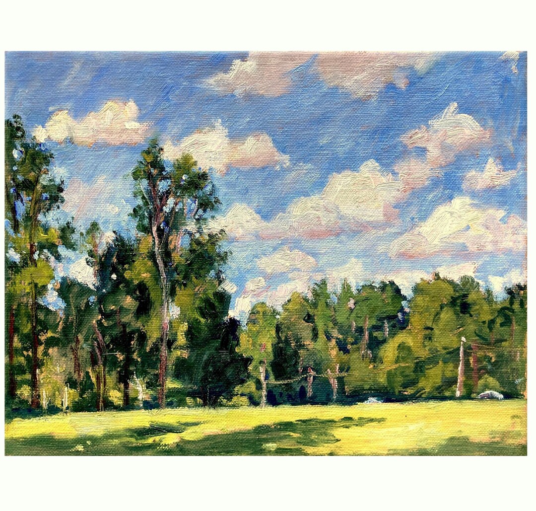 Tanglewood Trees and Sky - 8x10 Oil on Linen, Small Plein Air ...