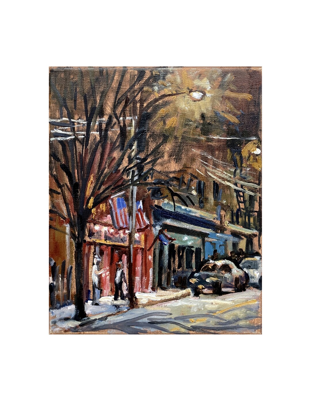 Village Station Pub/mamaroneck 8x10 Oil on Linen, Urban Impressionist ...