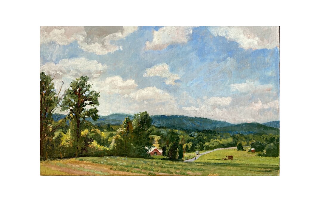 Large Original Berkshires Landscape Painting rolling - Etsy Large Original Berkshires Landscape Painting rolling - Etsy
