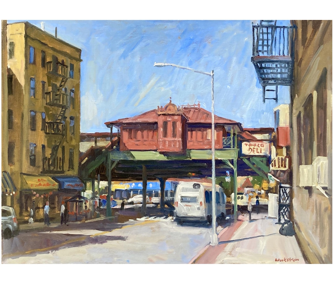 Large Bronx Cityscape Painting - Morning on 238th Street - 18x24 Oil on ...