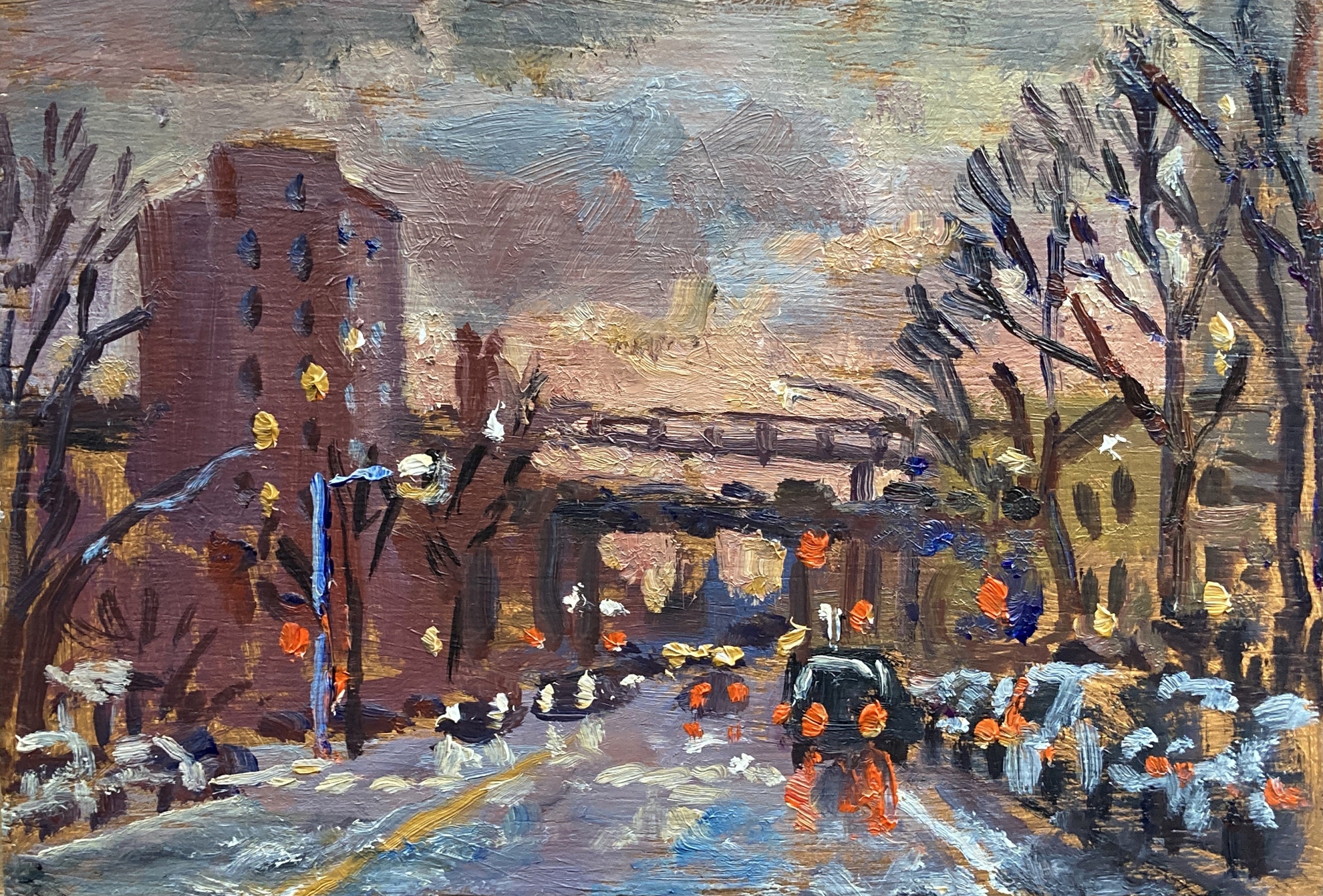 Abstract Expressionist Cityscape Night Paintings