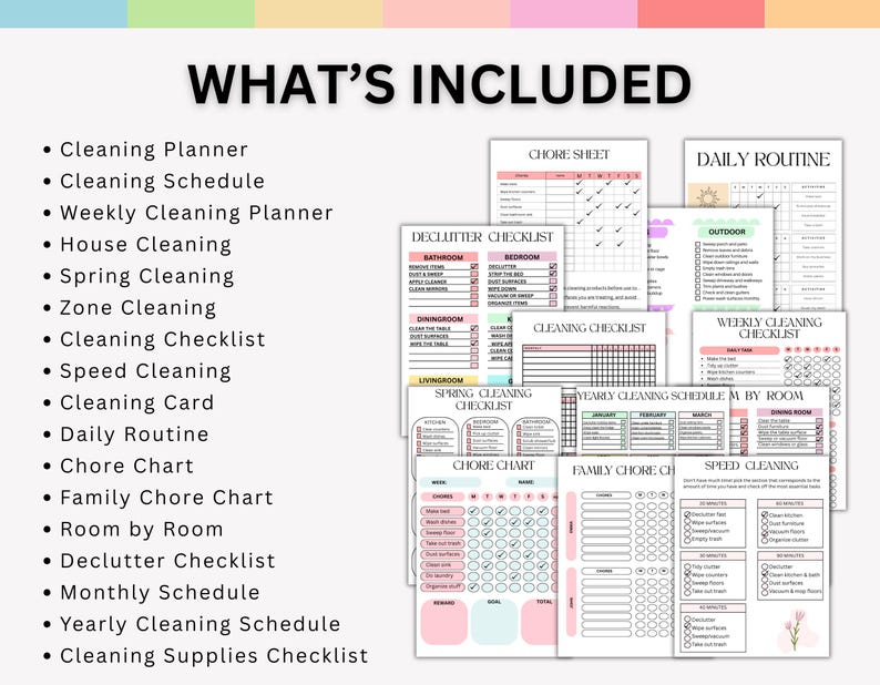 Editable Adhd Cleaning Checklist Bundle, House Cleaning Tracker, ADHD ...