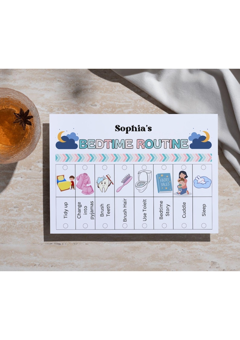 Chore Routine Chart Editable Printable, Morning Evening Bedtime Flip ...