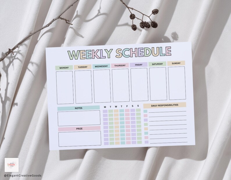 Editable Weekly Planner Printable | Flexible Weekly Schedule & To-do ...