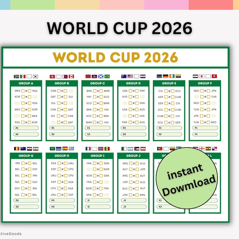 World Cup Wall Chart 2026 - Etsy UK