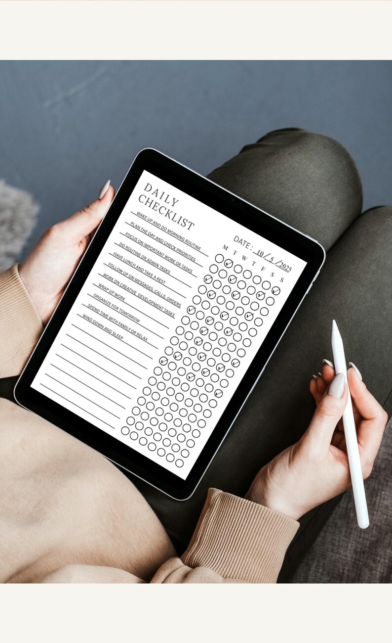 Editable Daily Checklist, Daily Planner, Daily Task, Daily to Do List ...