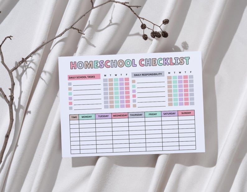 Editable Homeschool Checklist | Printable Daily Schedule & Student ...