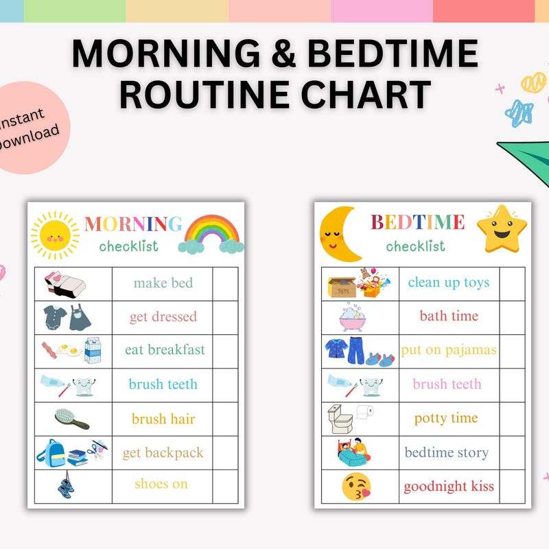 Kid Routine Clip Art - Etsy
