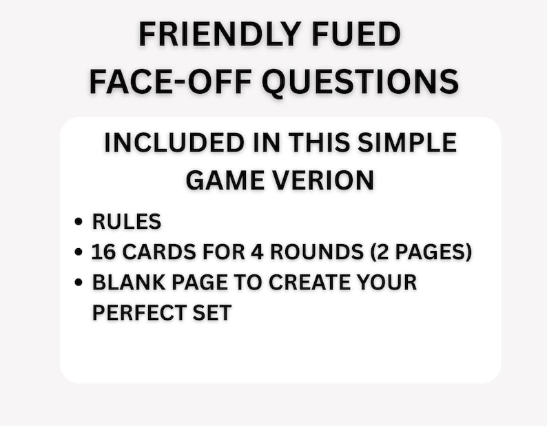 Family, Friendly Feud Printable Party Game, Fun Group Game, Game Night ...