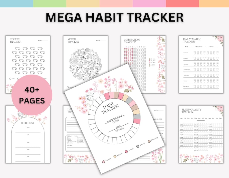 Mega Habit Tracker Bundle, Habit Tracker&planner Printable, to Do List ...