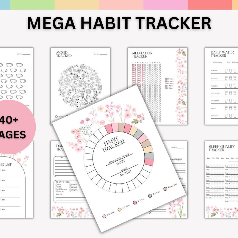 Habit Tracker Coloring - Etsy