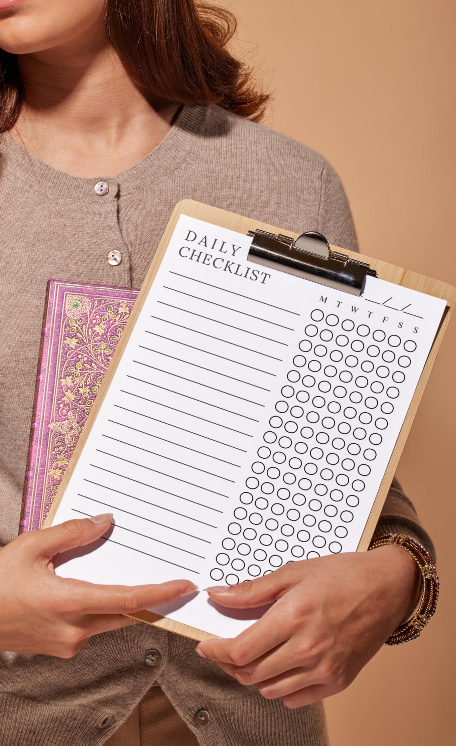Editable Daily Checklist, Daily Planner, Daily Task, Daily to Do List ...