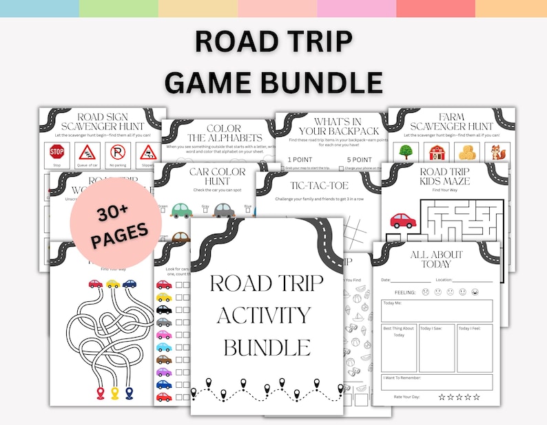 Road Trip MEGA Bundle Activity Pack, Fun Summer Travel Activity Kit for ...