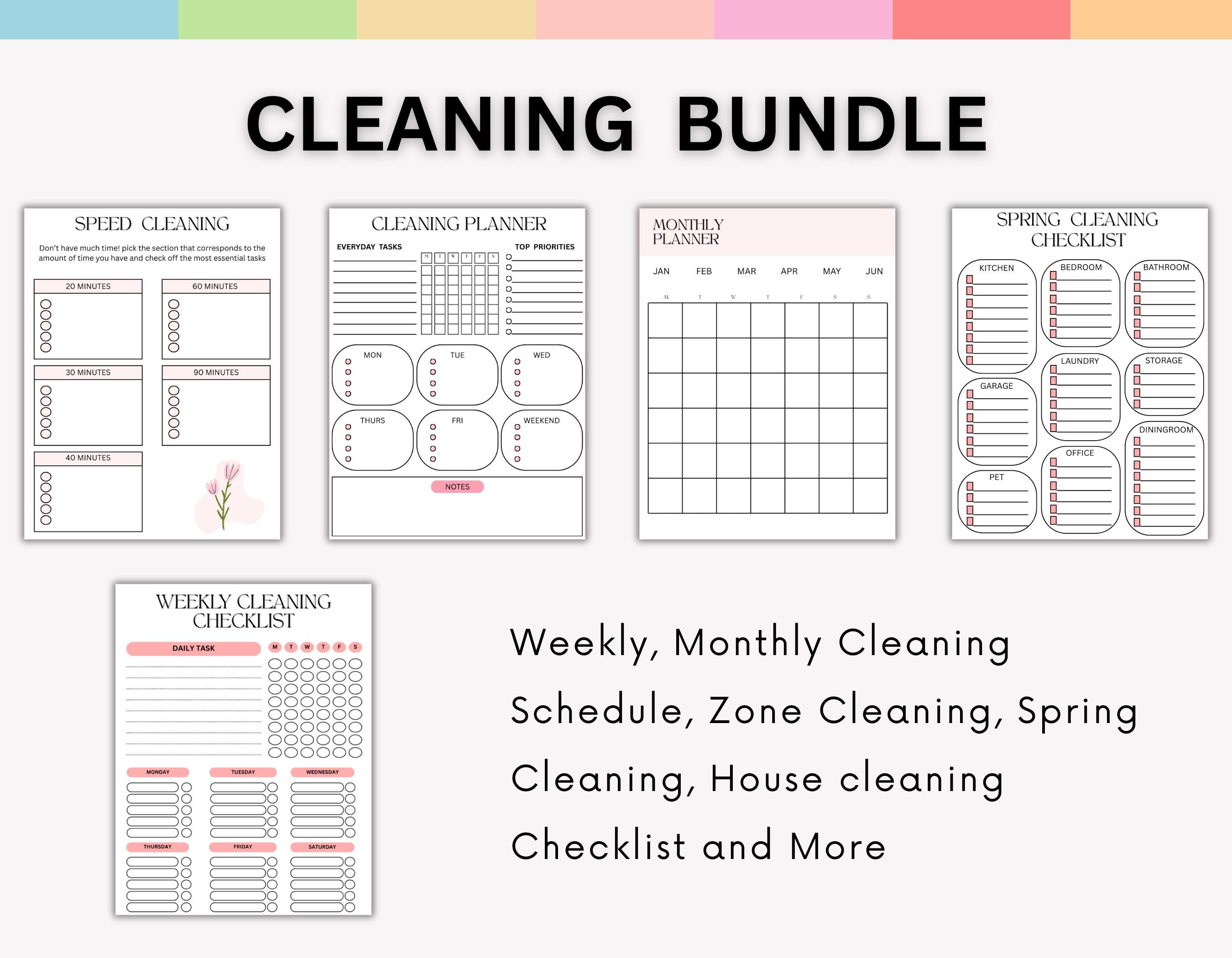 Editable Adhd Cleaning Checklist Bundle, House Cleaning Tracker, ADHD ...