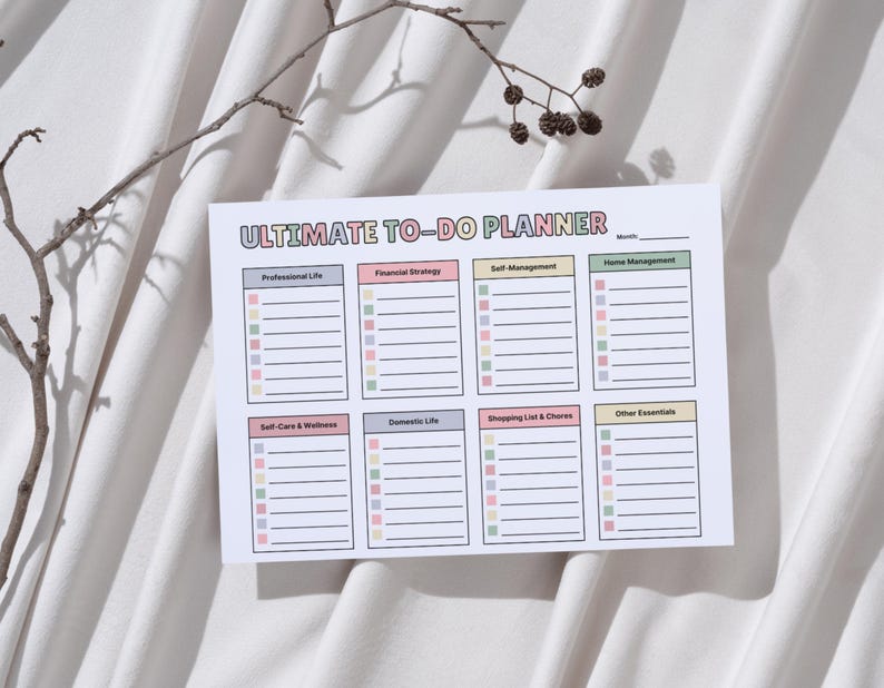 Ultimate to Do List Printable, Blank Checklist Template, Colorful ...