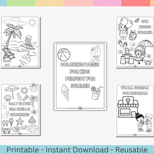 Kids Summer Printable Activity Bundle Engaging Coloring Pages, Puzzles ...