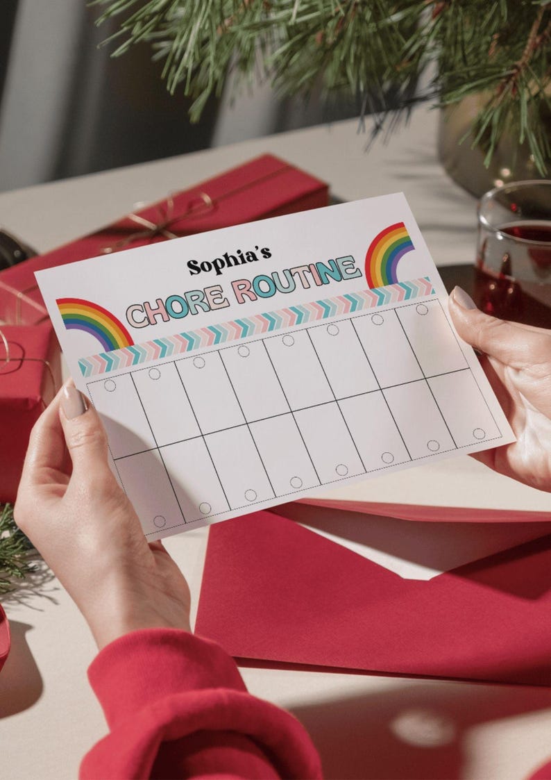 Chore Routine Chart Editable Printable, Morning Evening Bedtime Flip ...