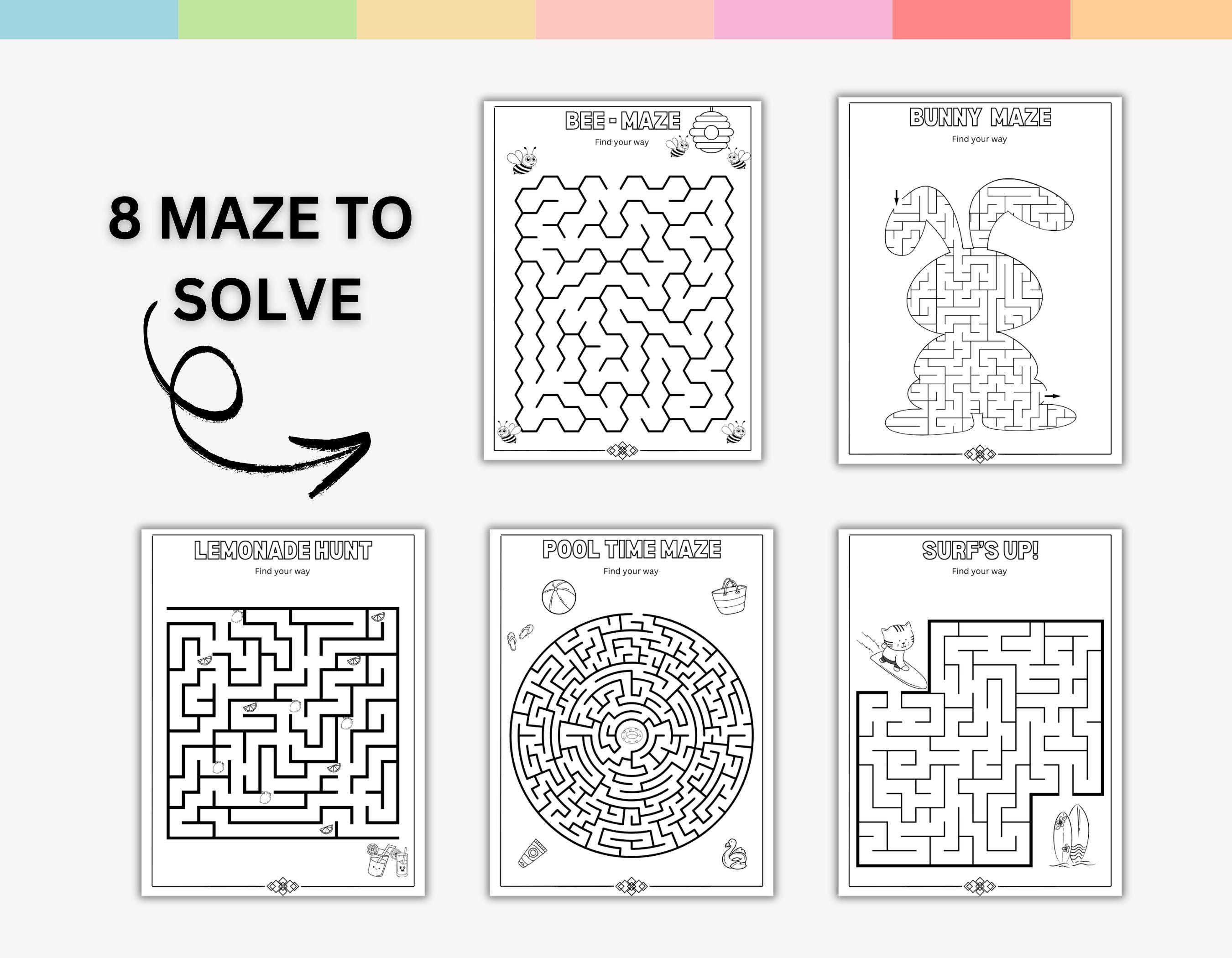 Kids Summer Printable Activity Bundle Engaging Coloring Pages, Puzzles ...