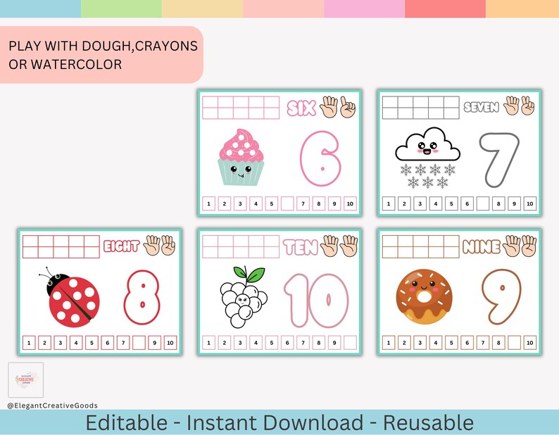 Preschool Printables Numbers, 1-10 Number Tracing, Kindergarten ...