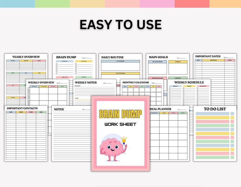 Editable to Do Brain Dump Planner, ADHD Brain Dump, Guided Planning ...