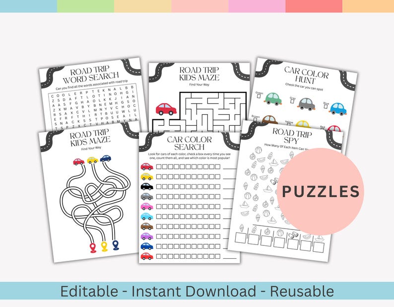 Road Trip MEGA Bundle Activity Pack, Fun Summer Travel Activity Kit for ...