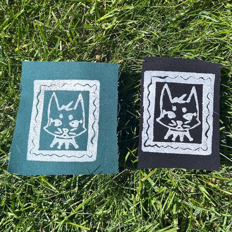 Witchy Handmade Linocut Patches, Block Print Patches, Punk Dark ...