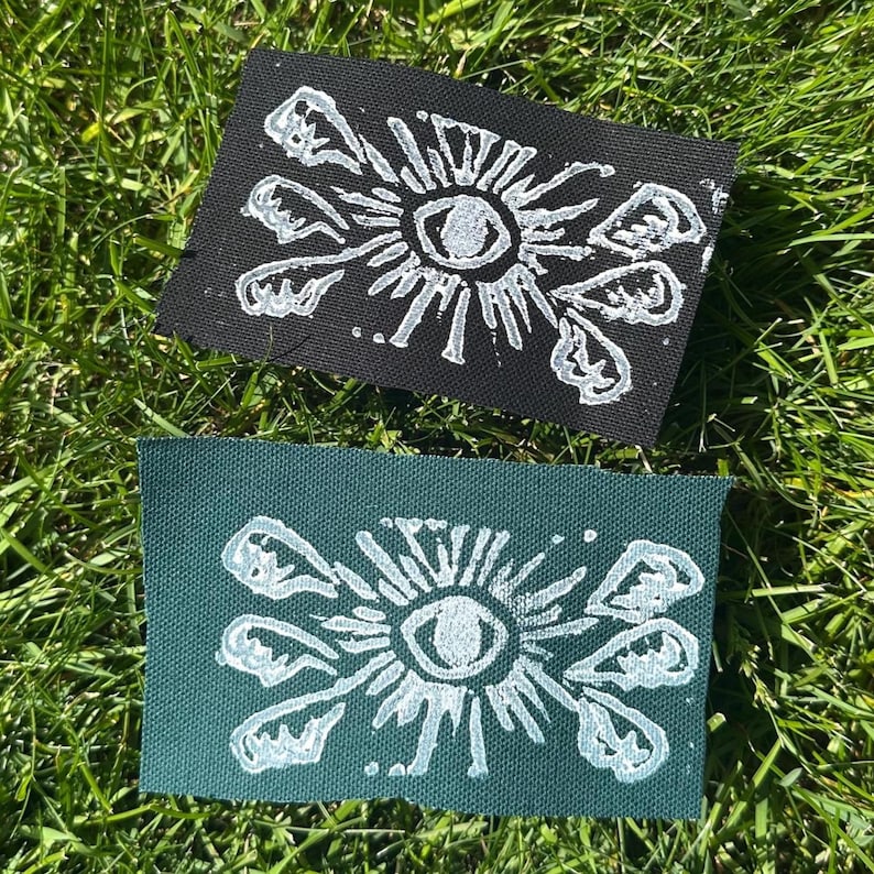 Witchy Handmade Linocut Patches, Block Print Patches, Punk Dark ...