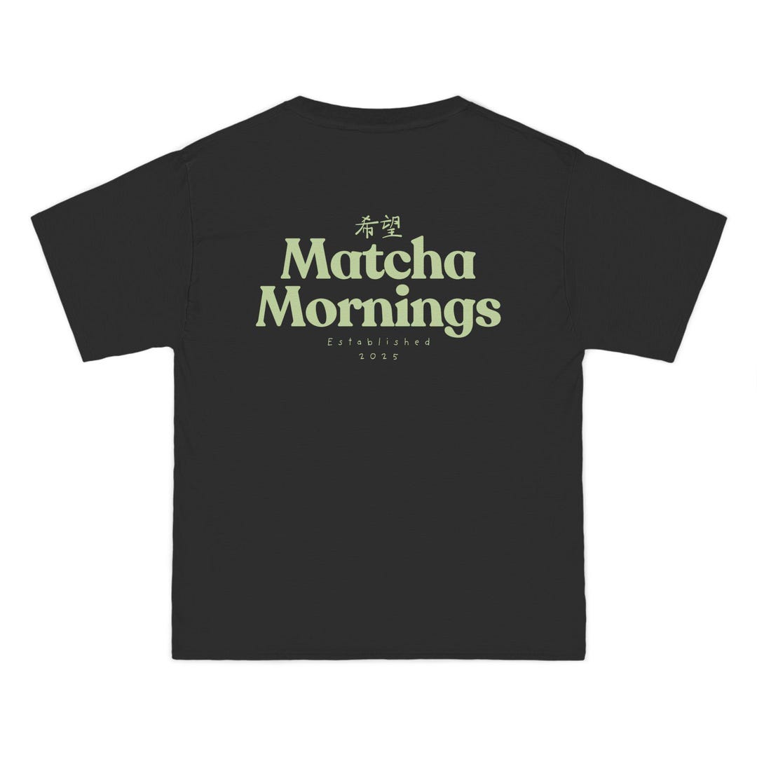 Matcha Morning Boxy Oversized T-shirt, Green Tea Lover Gift, Loose Fit ...